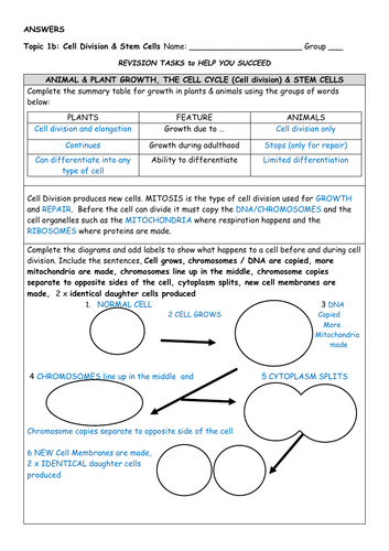 Topic 1 Cell Biology Revision Pack | Teaching Resources