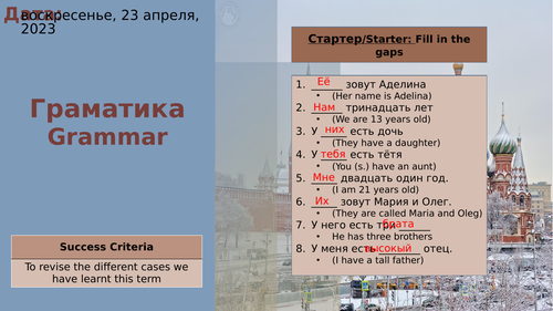 1.1.13 Russian Grammar Review Lesson (Me and My Family Unit) | Teaching ...