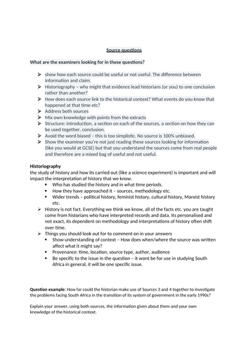 How to write source exam questions Edexcel A level History | Teaching ...