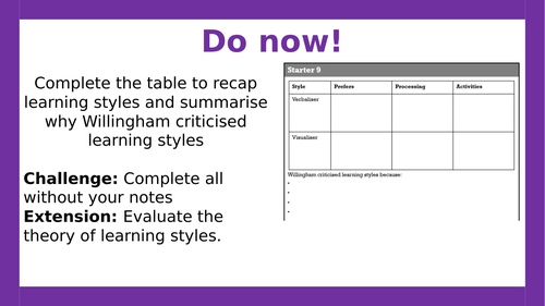 AQA GCSE Psychology: Willingham’s Learning Theory. (Lesson 10 of ... AQA GCSE Psychology: Willingham’s Learning Theory. (Lesson 10 of ...