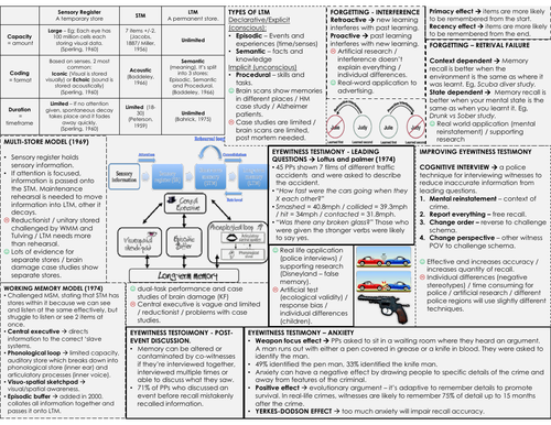 Memory knowledge organiser | Teaching Resources