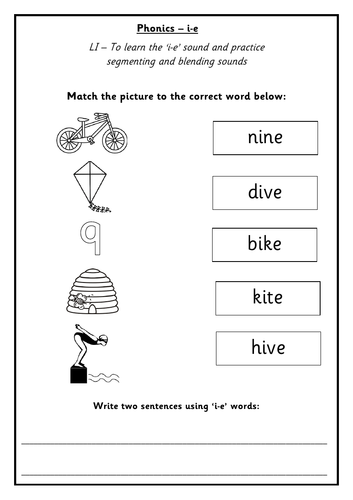 i-e Phonics Worksheets, i-e split digraph, magic e | Teaching Resources