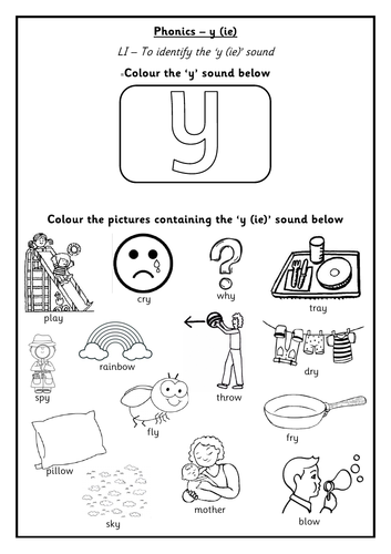 y (ie/igh) phonics worksheets | Teaching Resources