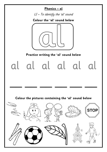 al Phonics Worksheets, including al wordsearch | Teaching Resources