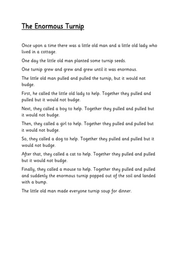 The Enormous Turnip Talk For Writing | Teaching Resources