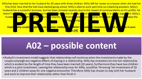 Rusbult's investment model - AQA A Level Psychology (Relationships ...