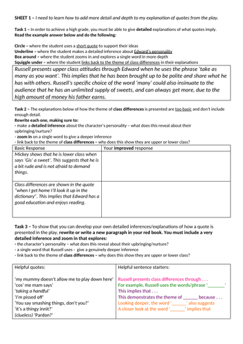 AQA GCSE Blood Brothers All Lessons | Teaching Resources