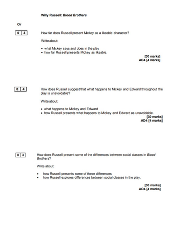 AQA GCSE Blood Brothers All Lessons | Teaching Resources