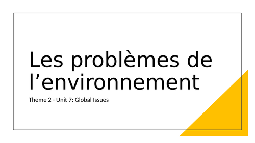 GCSE French - L'environnement | Teaching Resources