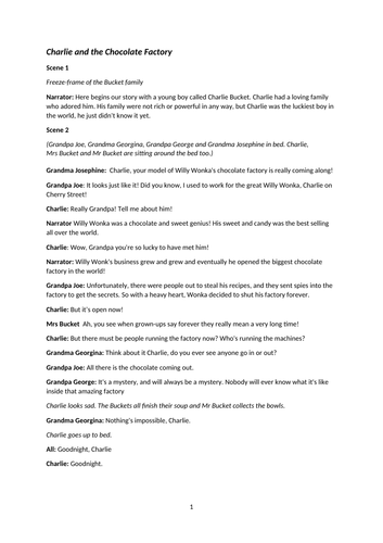 Charlie and the Chocolate Factory - resources for performance ...