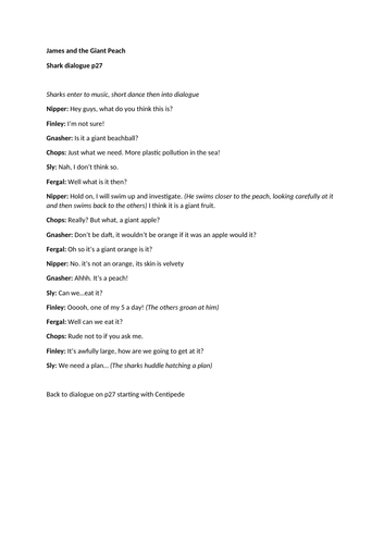 James and the Giant Peach - resource bundle for performance | Teaching ...