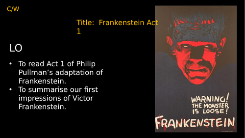 Frankenstein lessons and resources KS3 (year 7 and 8) | Teaching Resources