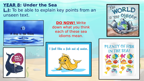 KS3 Under the Sea Intro Lesson | Teaching Resources