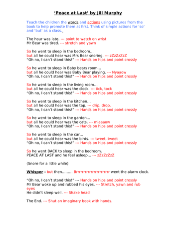 Year 2 English Plan - Peace At Last | Teaching Resources