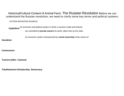 Animal Farm introduction - before reading Chapter 1 | Teaching Resources