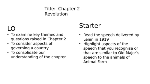 Animal Farm Chapter 2 | Teaching Resources