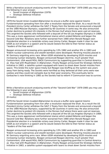 Reagan and the Second Cold War | Teaching Resources