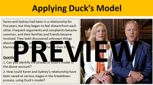 Duck's phase model - AQA A Level Psychology (Relationships) | Teaching ...