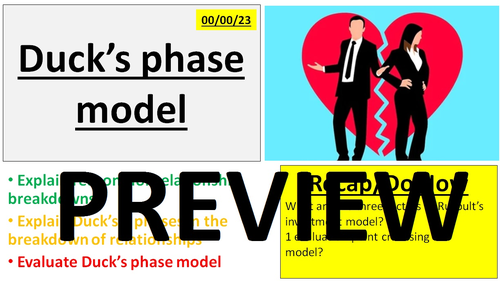 Duck's phase model - AQA A Level Psychology (Relationships) | Teaching ...
