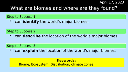 Introduction to biomes KS3 | Teaching Resources