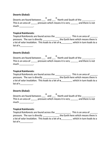 Introduction to biomes KS3 | Teaching Resources