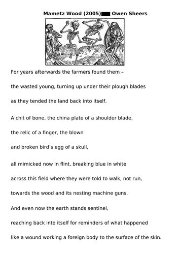 SHEERS-'MAMETZ WOOD' - YEAR 10 EXAM WITH DIRT TASK | Teaching Resources