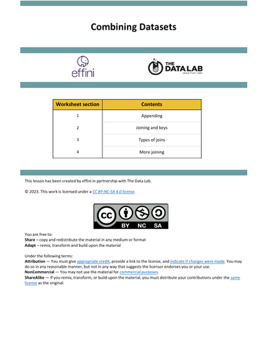 Data Science - Combining Datasets | Teaching Resources Data Science - Combining Datasets | Teaching Resources