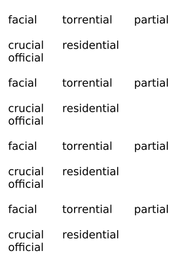 spell words ending in –cial or –tial | Teaching Resources