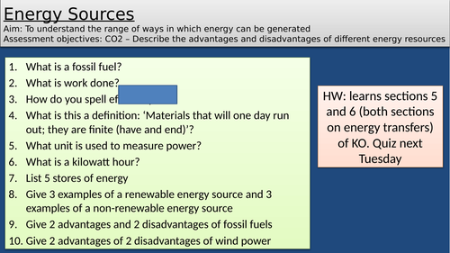 KS3_Energy_Unit of work | Teaching Resources