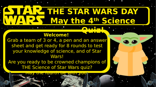THE Ultimate Science of Star Wars Day Quiz- May 4th | Teaching Resources