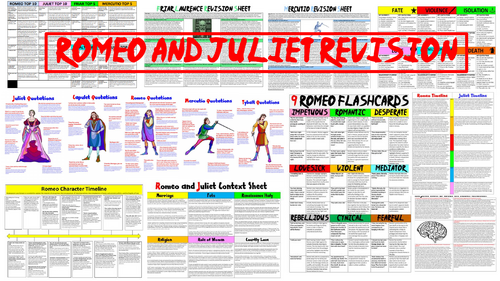 Romeo and Juliet Revision Booklet 106 pages | Teaching Resources