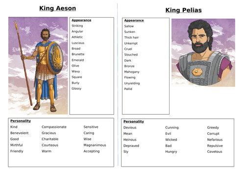 King Pelias and King Aeson Word Bank | Teaching Resources