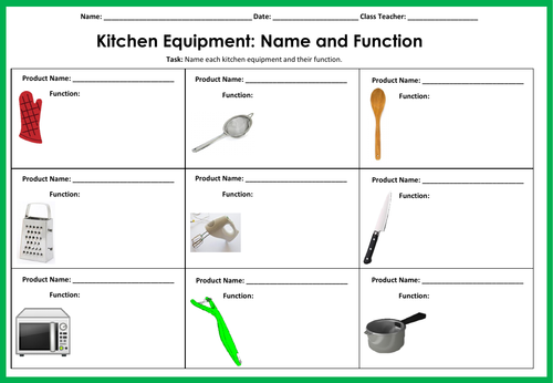 KS3 Food Cover Work - Kitchen Equipment and Food | Teaching Resources