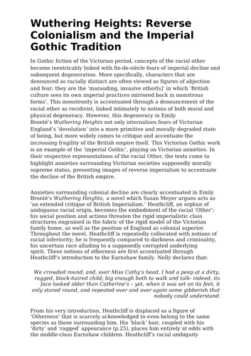 Wuthering Heights Analysis Lessons | Teaching Resources