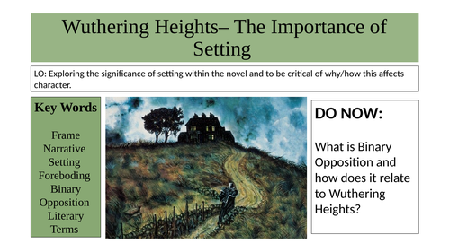 Wuthering Heights Analysis Lessons | Teaching Resources