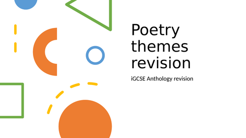 iGCSE Edexcel Anthology poetry theme revision | Teaching Resources