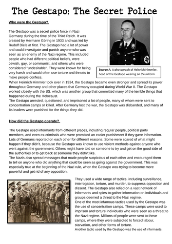 5 of 5 - Life in Nazi Germany Assessment | Teaching Resources