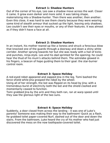 Space Adventure Stories - Weeks 2 & 3, Reading & Writing, Y5/6 ...