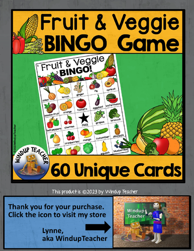 Fruit and Vegetable BINGO | Teaching Resources