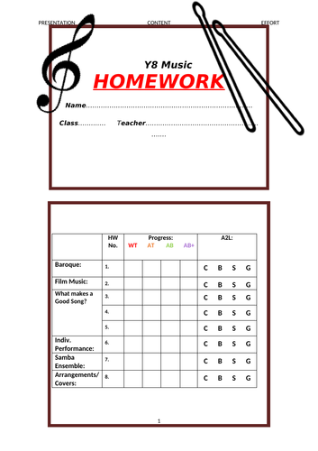 KS3 Yr 8 Music 6-Unit Booklets: Class and Homework | Teaching Resources