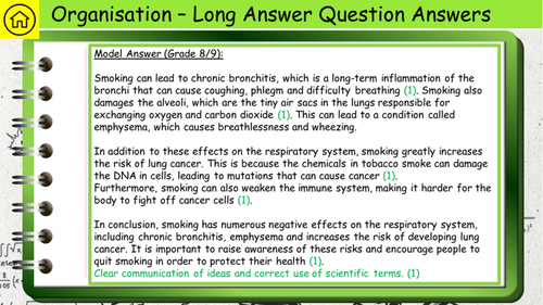 Biology Paper 1 Revision MCQs & Long Answer Questions AQA GCSE ...