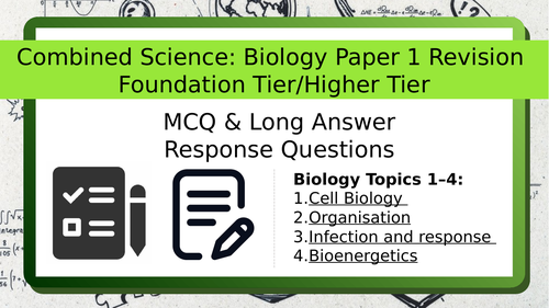 Biology Paper 1 Revision MCQs & Long Answer Questions AQA GCSE ...