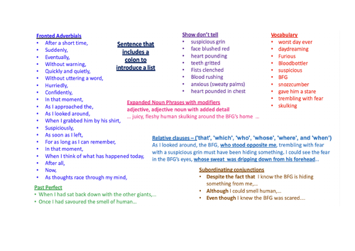 The BFG - Diary entry of the Bloodbottler | Teaching Resources