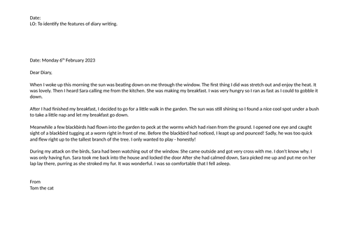 The BFG - Diary entry of the Bloodbottler | Teaching Resources