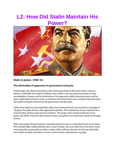 Stalin Power | Teaching Resources