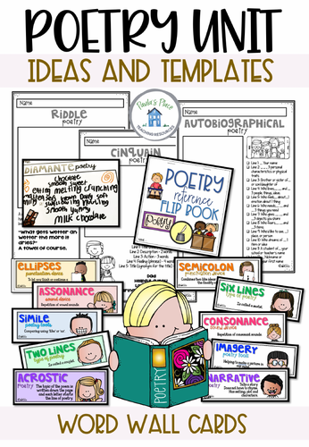 Poetry FlipBook, Word Wall Cards and Templates | Teaching Resources
