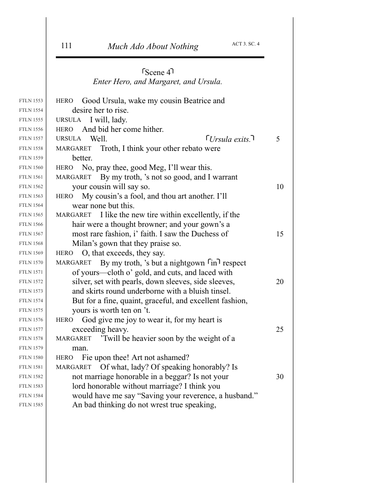 Much Ado About Nothing Act 3 Scene 4 Close Reading Worksheet | Teaching ...
