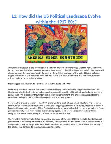 US Political Landscape | Teaching Resources