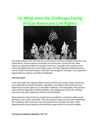 Challenges African Americans Civil Rights | Teaching Resources