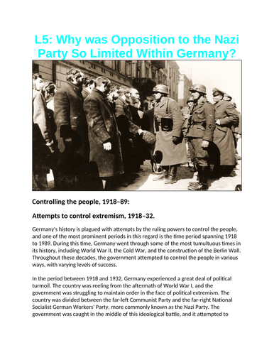 Hitler Popular Support | Teaching Resources